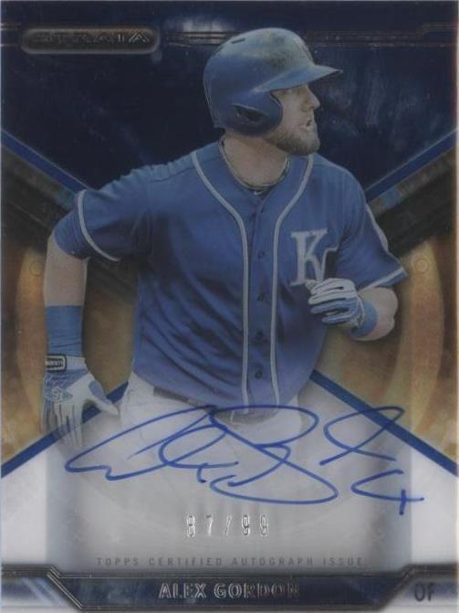 2015 Topps Strata - Autographs Alex Gordon #SA-AGN Blue /99 (AU) for ...