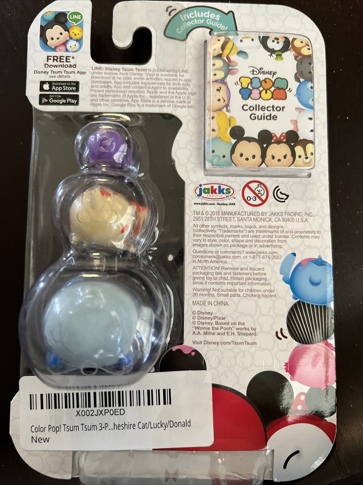 ~Disney TSUM TSUM~ Series 4- Cheshire Cat, Lucky & Donald - COLOR POP 3 ...