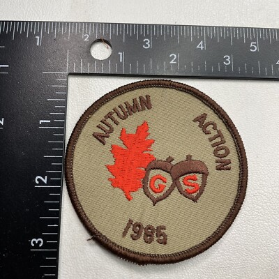 Vtg 1985 Girl Scouts AUTUMN ACTION Acorn Patch 20R3 | eBay