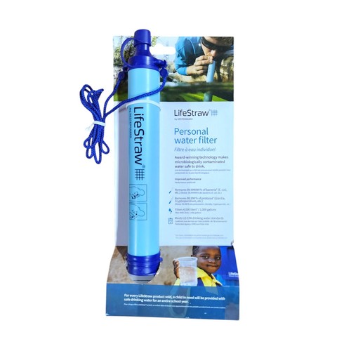 Vestergaard Lifestraw Personal Water Filter Straw Remove Bacteria Blue ...