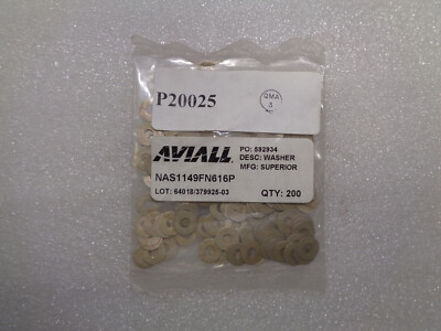 FLAT STEEL WASHERS AN960-6L SA NAS1149F N616P SET OF 200 EACH NEW | eBay