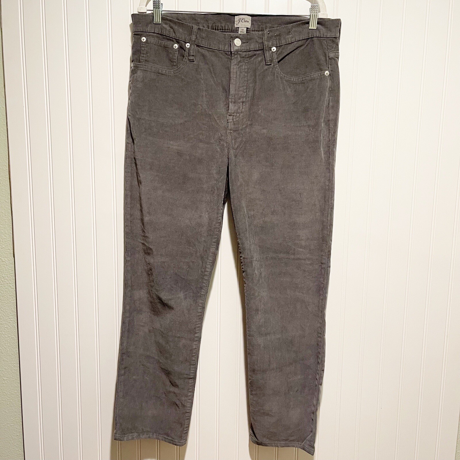 J Crew Gray Corduroy Vintage Slim Fit Pants Size 32 - Gem