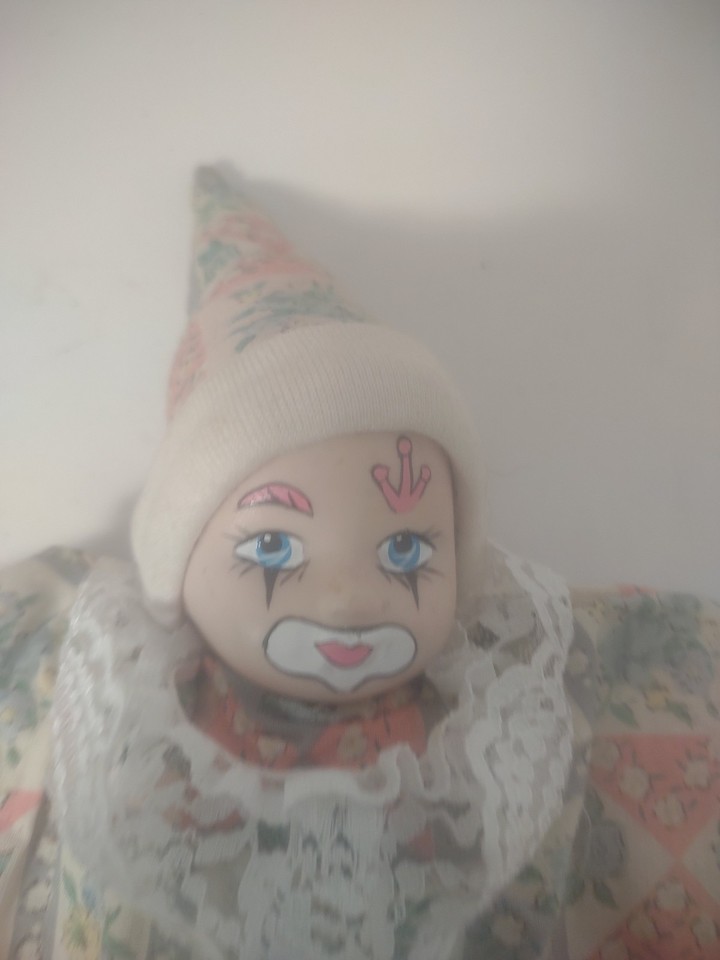 Vintage Porcelain Head With Sand filled body Clown Doll made in china ...