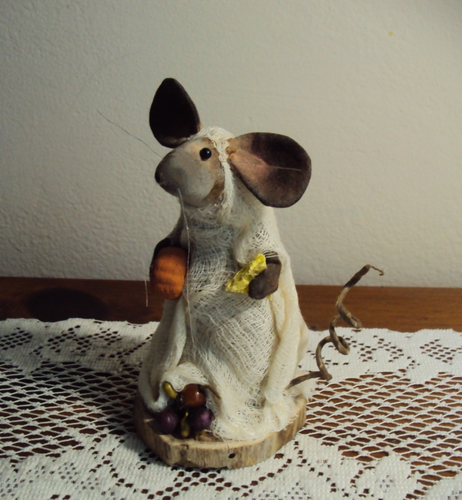 primitive farmhouse cloth Halloween ghost mouse doll handmade mice ...