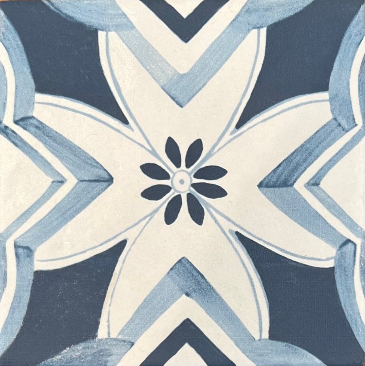 Blue Ceramic Tile Floor Harran Antique Vintage Blue Pattern Floor