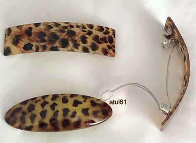 Brown Animal Print Tortoise Shell Effect Barrette hair Clip Grip ...