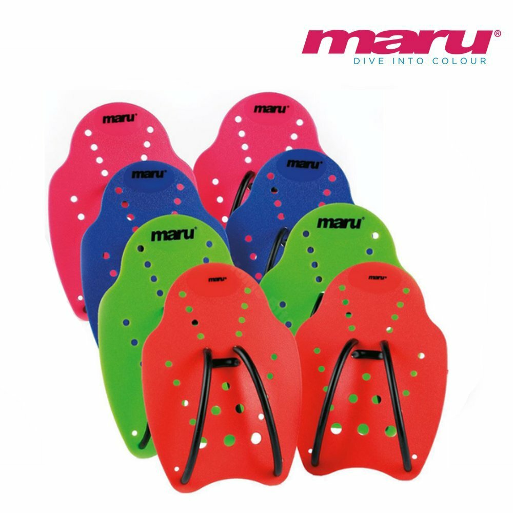 Maru Swimming Training Hand Paddles Small Medium Large Blue Red Pink ...