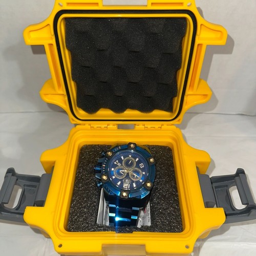Invicta Mens Pro Diver Blue Watch With Yellow Storage Case | eBay