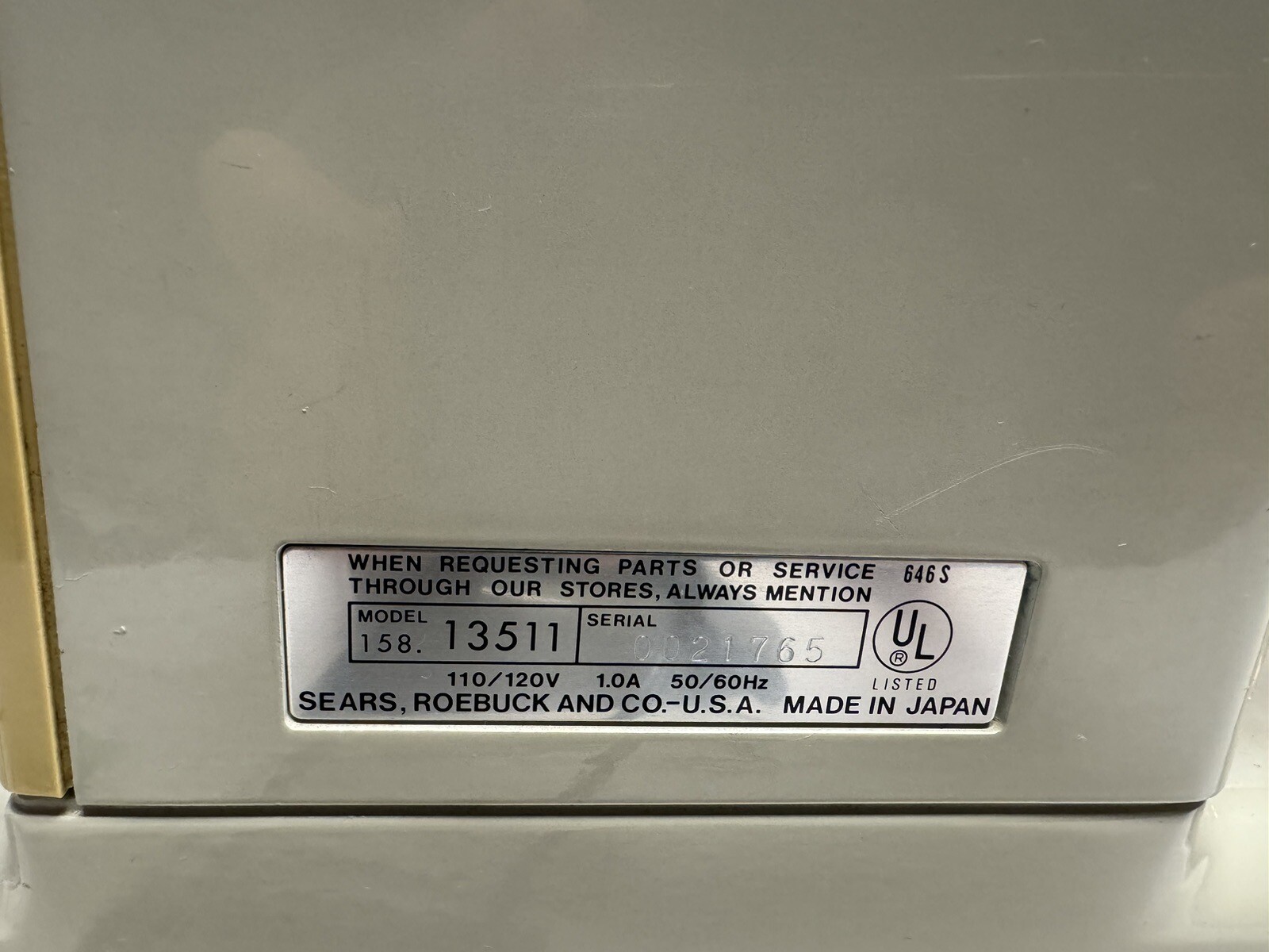 VINTAGE Sears Kenmore Model 1351 Zig Zag Sewing Machine 153.13511 w ...