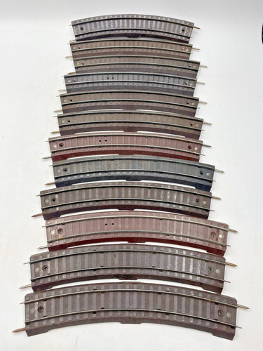 Gilbert American Flyer HO Gauge (12) #260 Curved Track Sections w ...