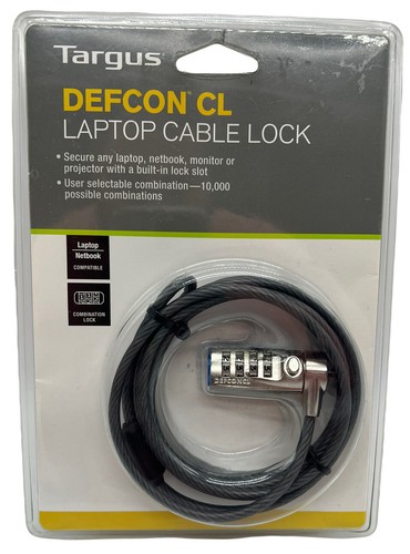 {TARGUS} DEFCON CL Laptop Cable Lock 6.5 ft Combination Lock PA410U NEW ...