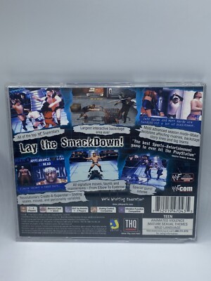 WWF SmackDown (Sony PlayStation 1, 2000) Authentic Back Cover Artwork ...