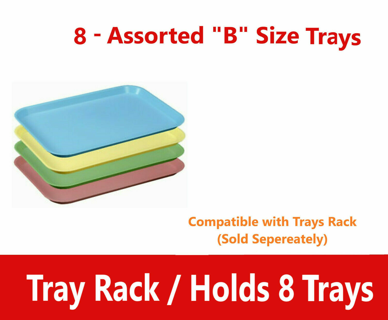 Dental Medical Chromed Steel Instrument Tray Rack 8 Position for Size B ...