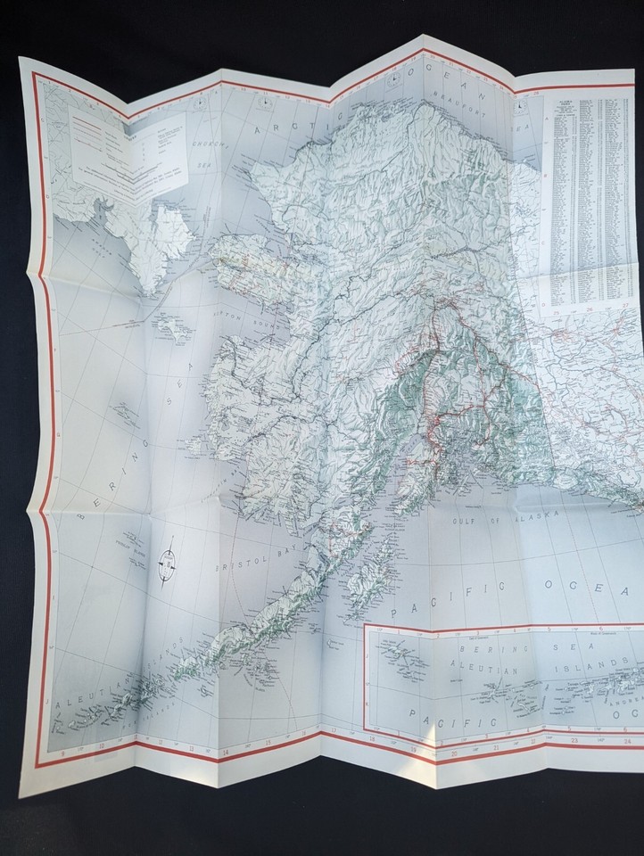 Vtg 1961 ALASKA Official State Highway Road Map | eBay