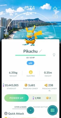 Shiny Pikachu ( World Championships ) ( Honolulu Background ) Pokemon ...