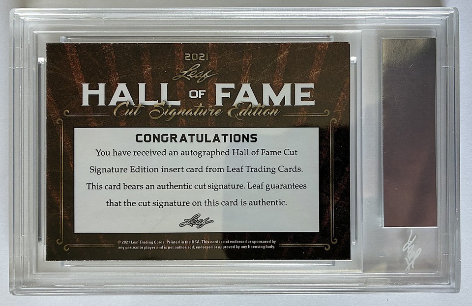 2021 Leaf Hall of Fame Cut Edition Slater Martin Cut Signatrue *Encased ...