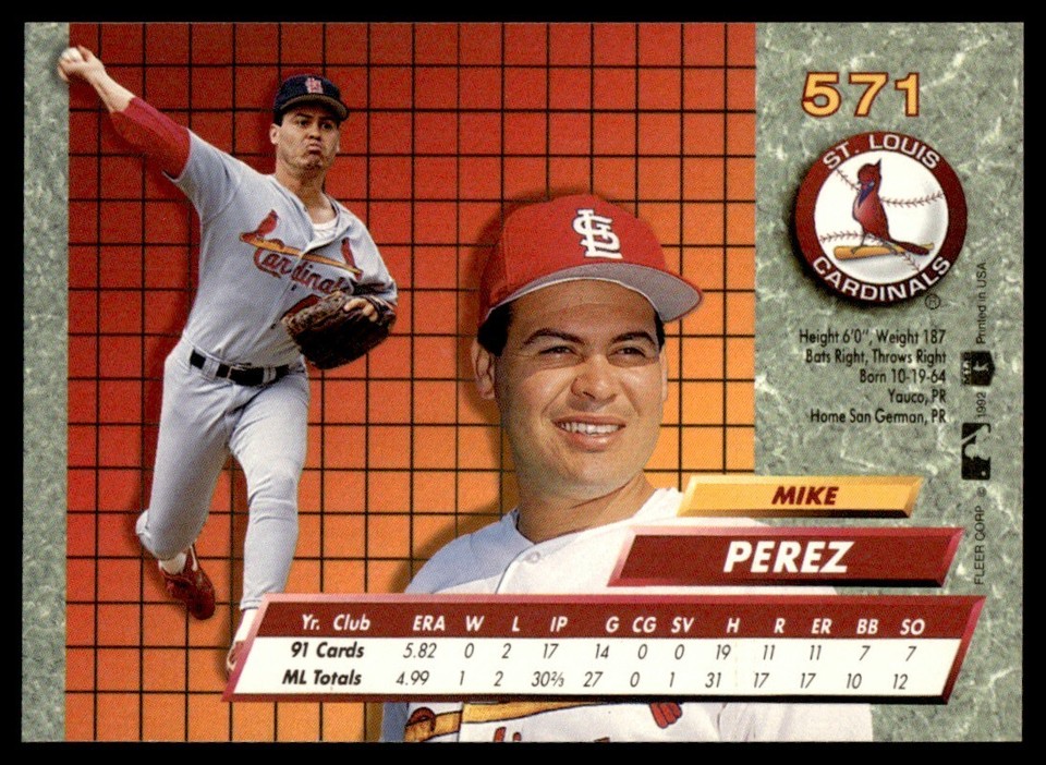 1992 Fleer Ultra #571 Mike Perez St. Louis Cardinals | eBay