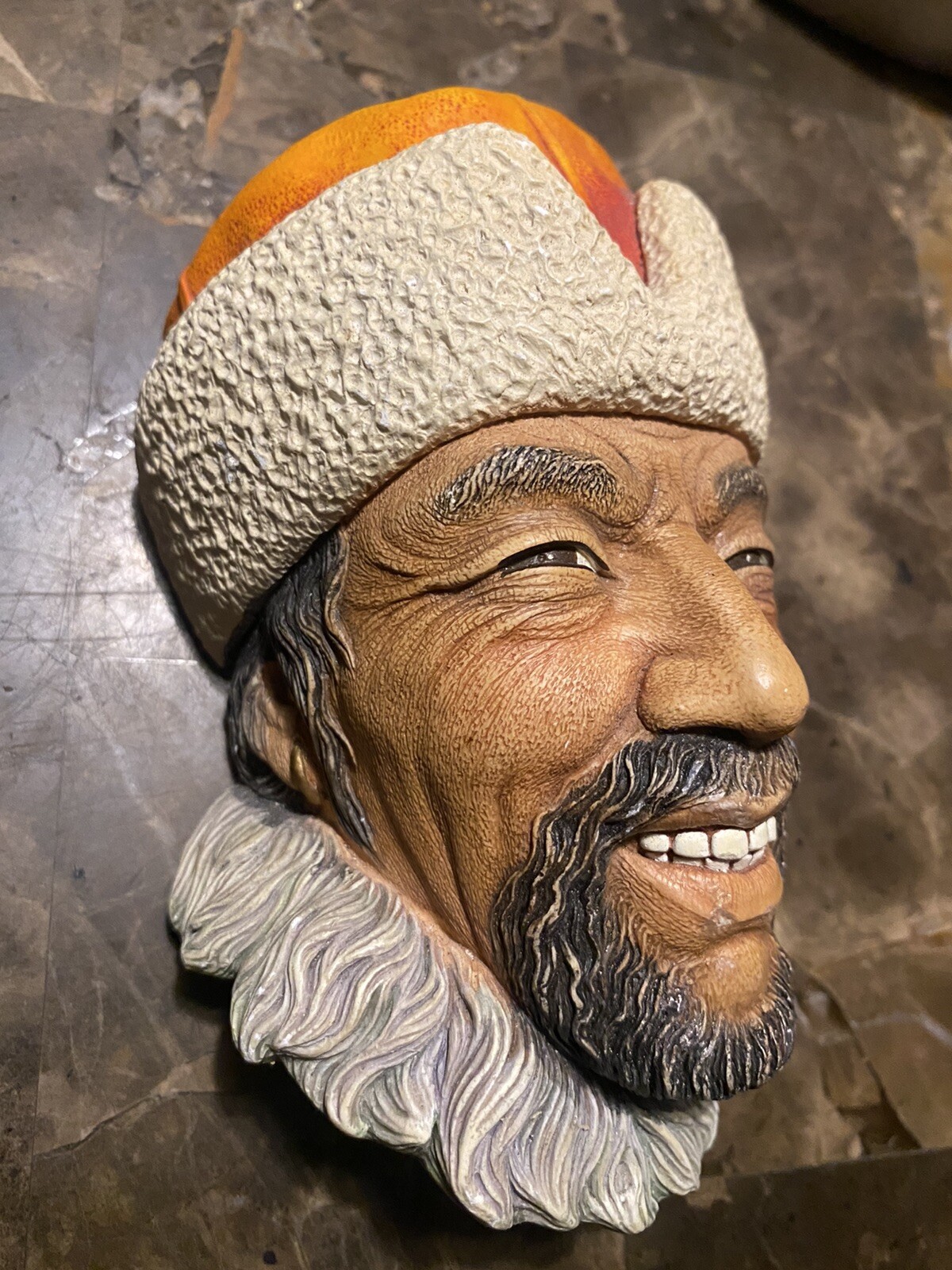 Vintage 1966 Bossons Chalk ware Head Figure England HIMALAYAN Wall Art ...