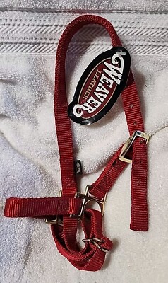 RED Nylon MINI horse LG/Goat Halter WEAVER Sheep Alpaca Llama ...