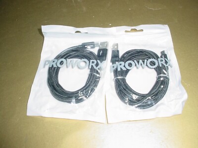 2 NEW ProWorx Black Micro USB Charging Wire Cable Braided 6FT 6' | eBay