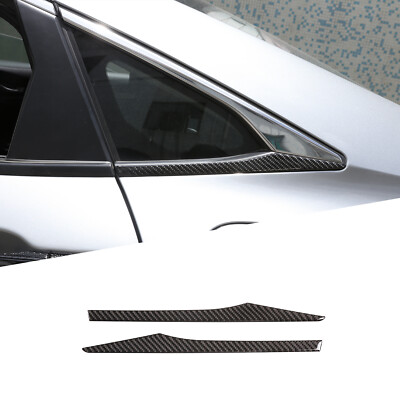 Carbon Fiber Rear Triangle Window Lower Strip Trim Decor For Honda ...