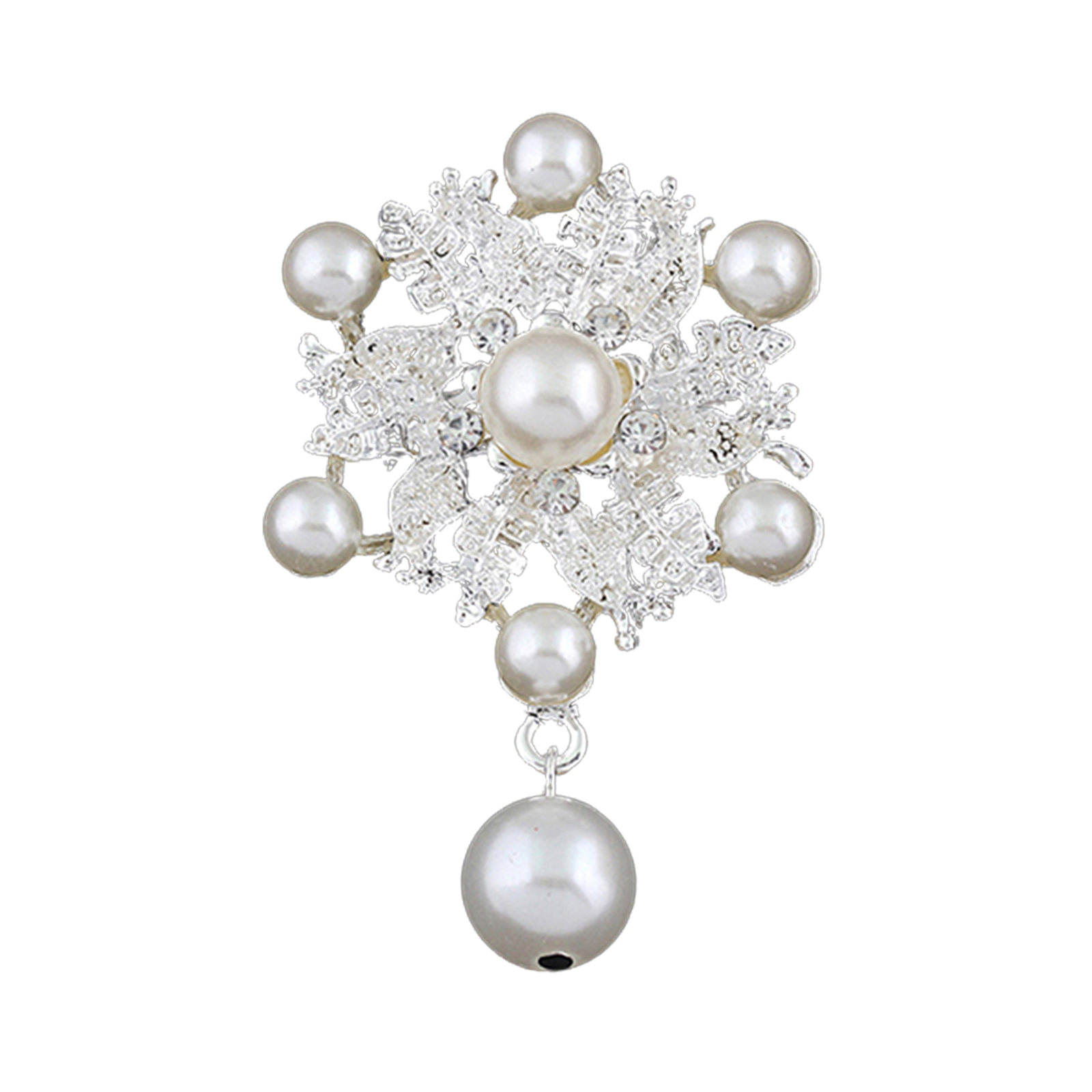 Brooch Pin Shiny Decoration Women Alloy Flower Rhinstone Brooch Pin 8 ...