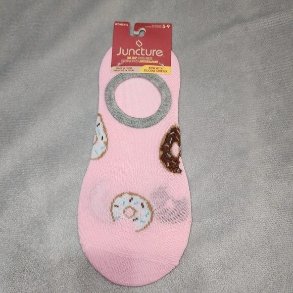 Juncture donut & Smore Women's Fashion no slip shoe Liner Socks 2 pack ...