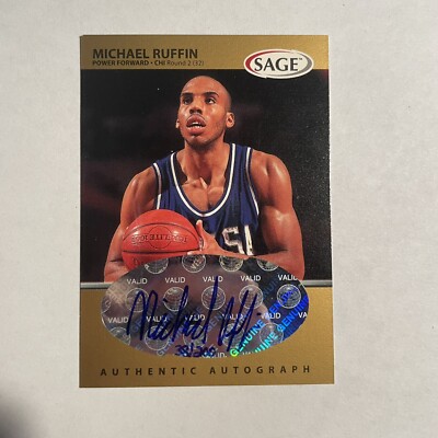 1999-00 SAGE Autographs Gold /200 #A44 MICHAEL RUFFIN Auto | eBay