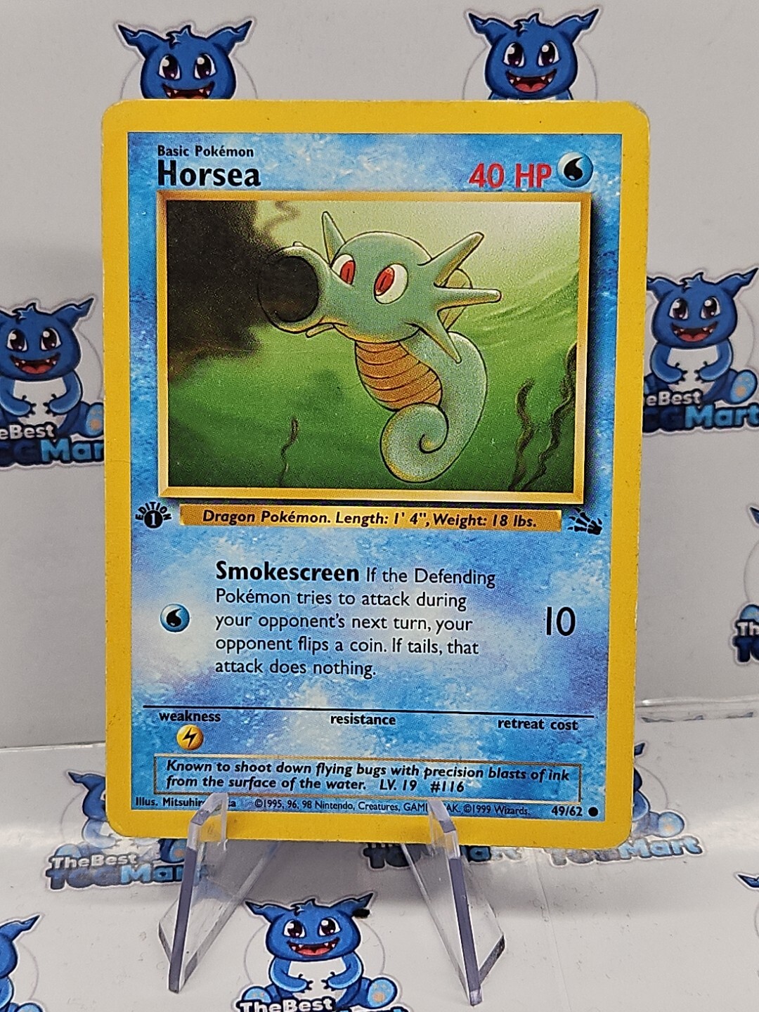 Horsea 1st Edition 49/62 Fossil Pokemon MP | eBay