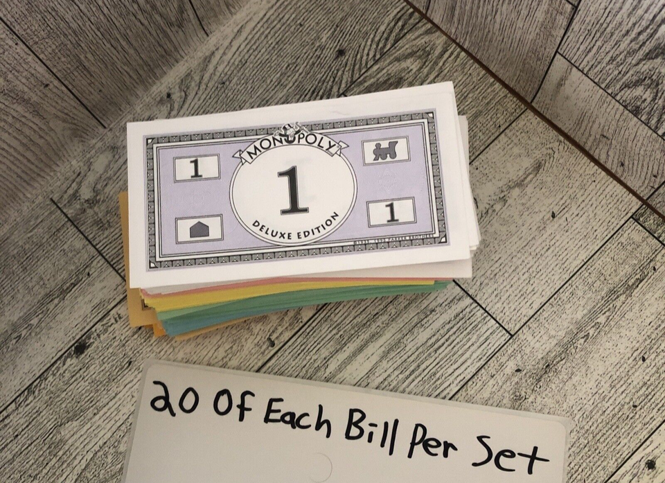 Deluxe Monopoly Money Game Replacement Bills Play Money Game Cash Free ...