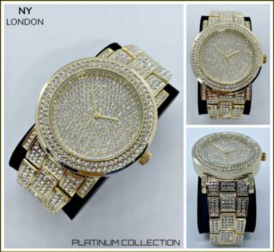 Men’s CLASSY ELEGANT HIP HOP Gold LUXURY Designer Fashion Large BIG ...