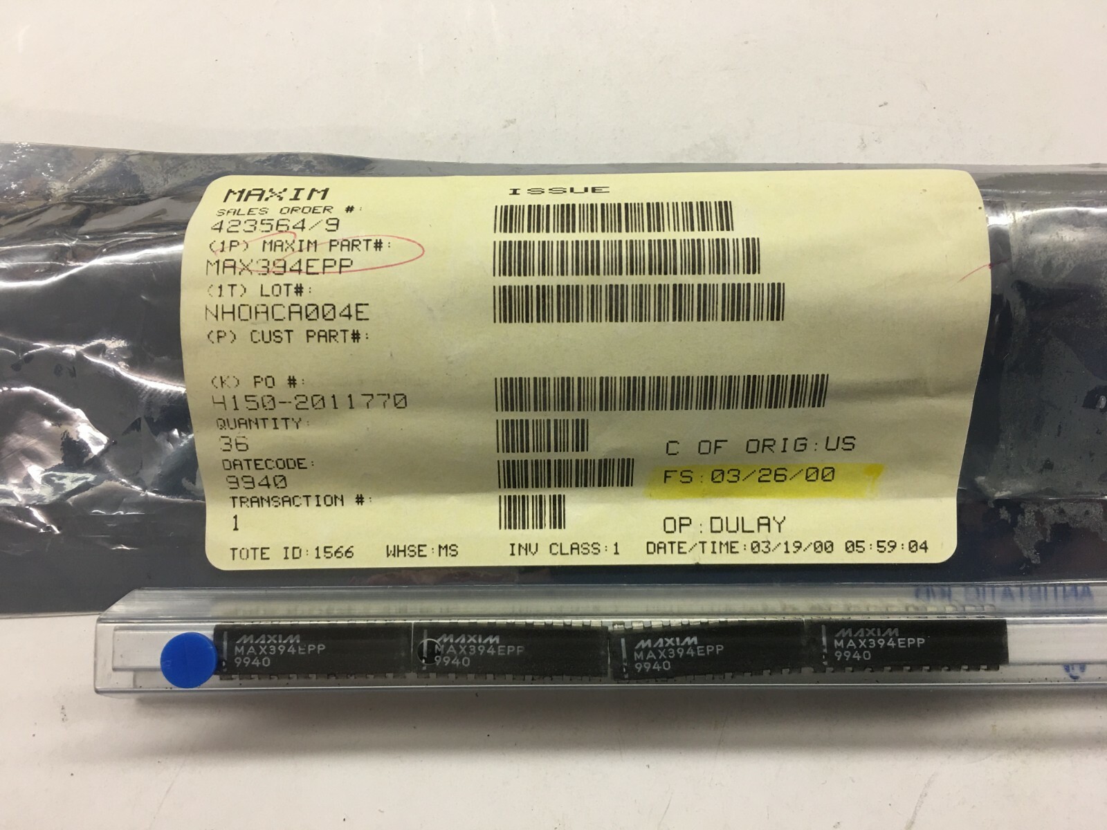 (4 PIECE LOT) MAX394EPP, MAXIM, IC SWITCH QUAD SPDT 20DIP | eBay