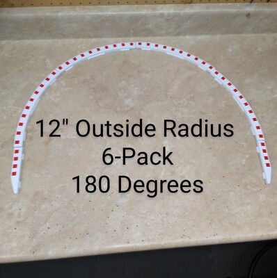 Racing Borders for AFX H.O. Track! 12" outer radius 1/2 turn 6-pc kit w ...