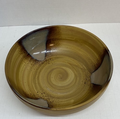 Sango Splash 9” Serving Bowl 4951 Handcrafted Brown Drip Stoneware ...