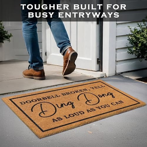 Ding Dong Doorbell Door Mat 30x17 Inch, Doorbell Broken Welcome Mat ...