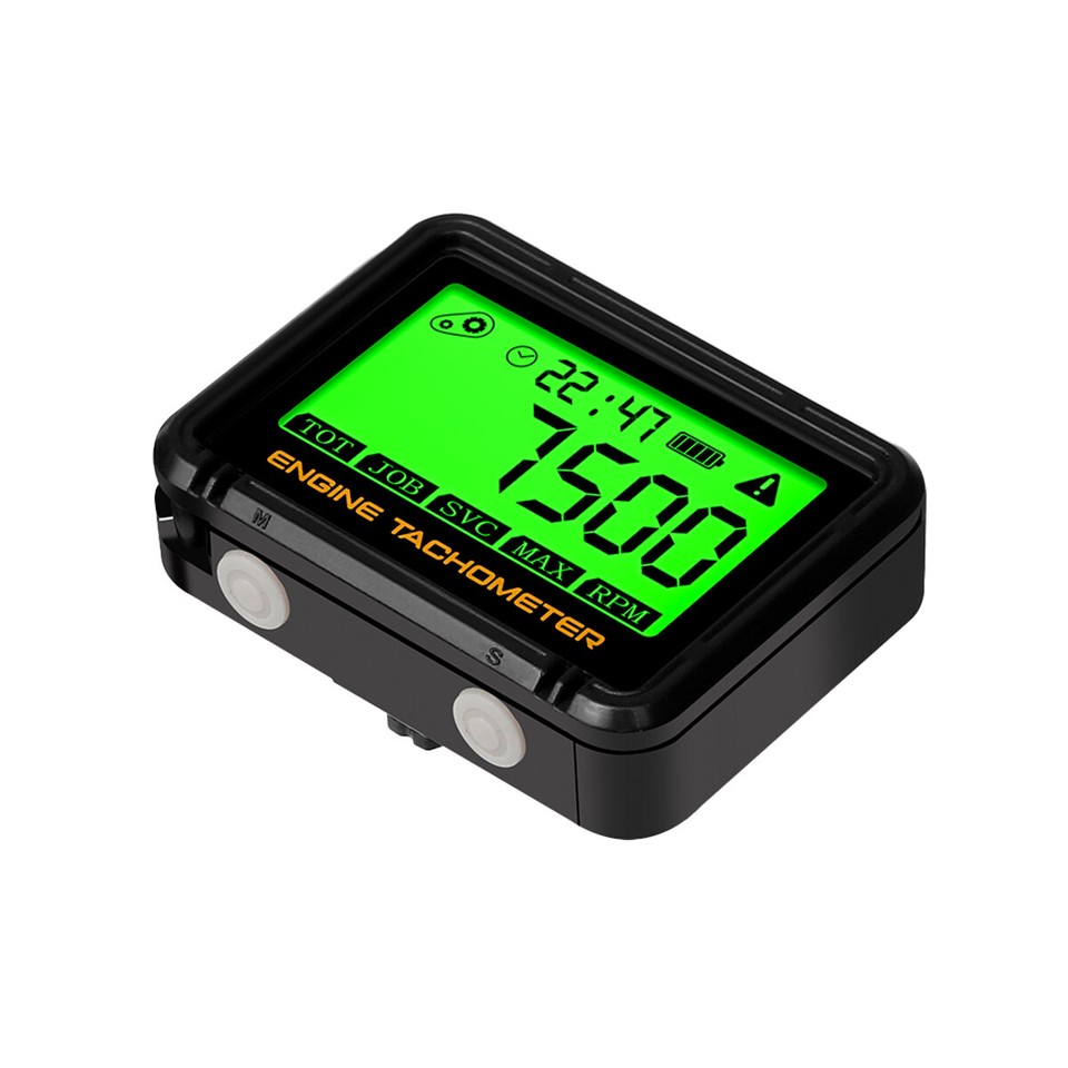 Digital Hour Meter Tachometer Tach Engine Temp Gauge Alert RPM &Temp ...