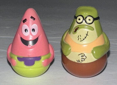 Set of 2 SpongeBob Squarepants Patrick & Bubble Bass Weeble Wobble ...