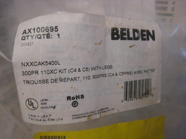 Belden AX100695 110 Cross-Connect Kit 300-pair with 5-pair Connecting ...