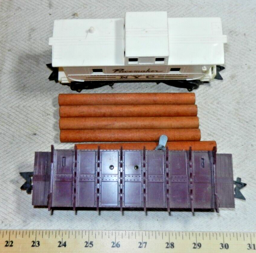 Marx NYC Pacemaker caboose, Erie log dump - O Gauge 8 Wheel G Trucks ...