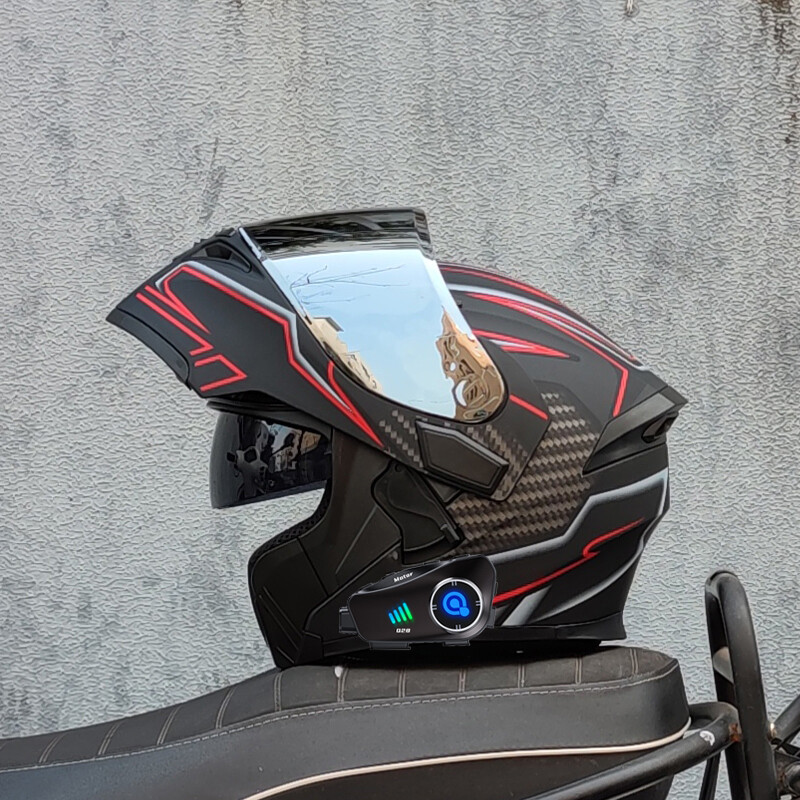 Motorcycle Built-in Bluetooth Helmet Modular Dual visor Camera Function ...