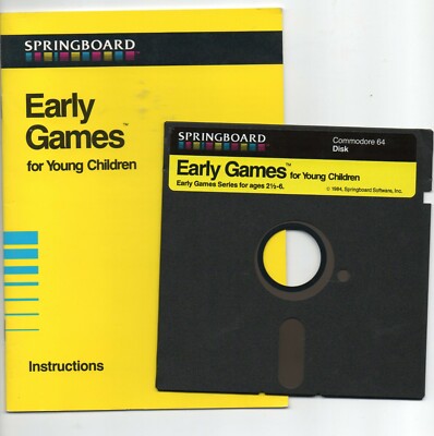 EARLY GAMES COMMODORE 64 5 1/4 DISK COMPLETE BOX MANUAL SPRINGBOARD ...