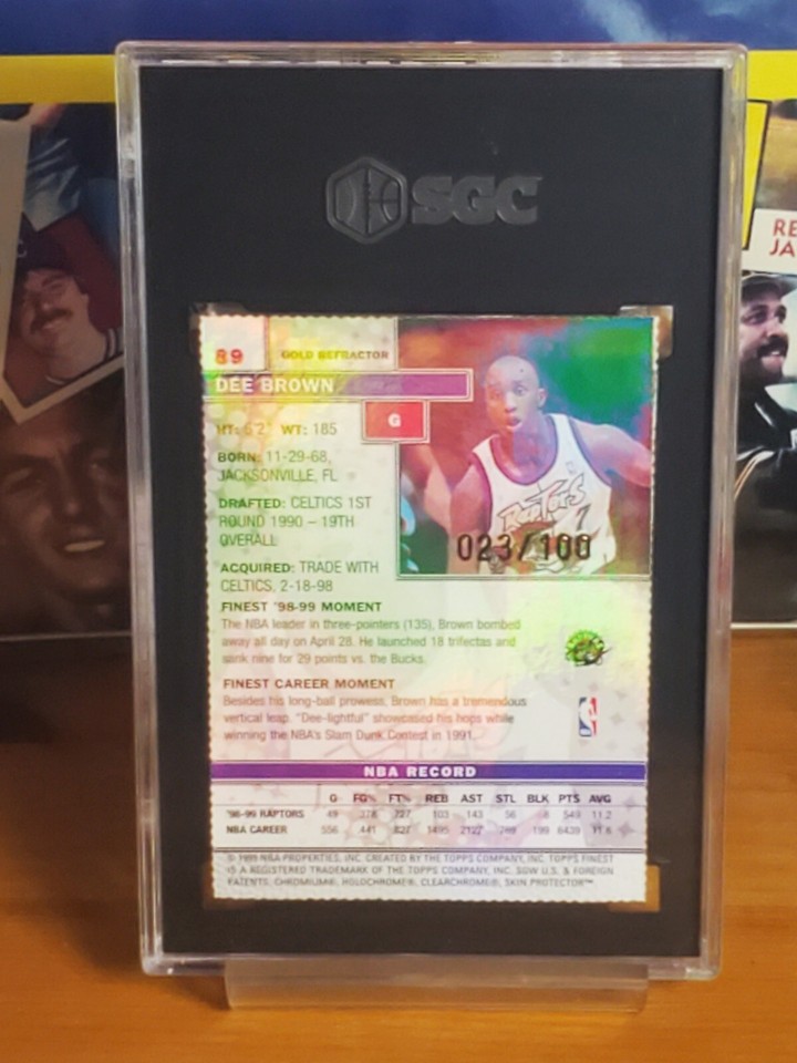 1999-00 Topps Finest Gold Refractor #89 Dee Brown /100 Toronto Raptors ...