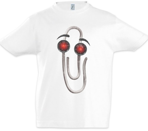 Clippynator Kids Boys T-Shirt Clippy Clippit Terminator Nerd Office ...