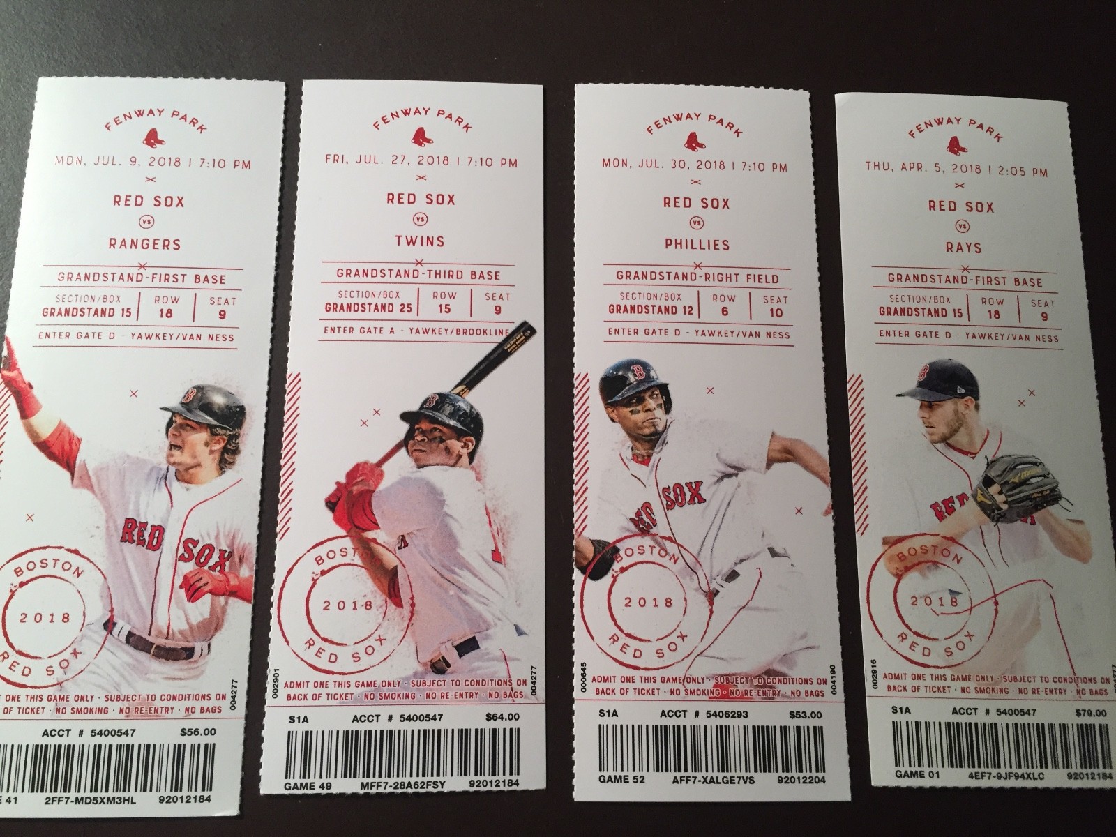 Boston Red Sox 2018 MLB ticket stubs - World Champs - ONE TICKET - SEE ...