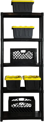 Multipurpose Plastic 5 Tier Utility Storage Shelving Rack Unit for ...