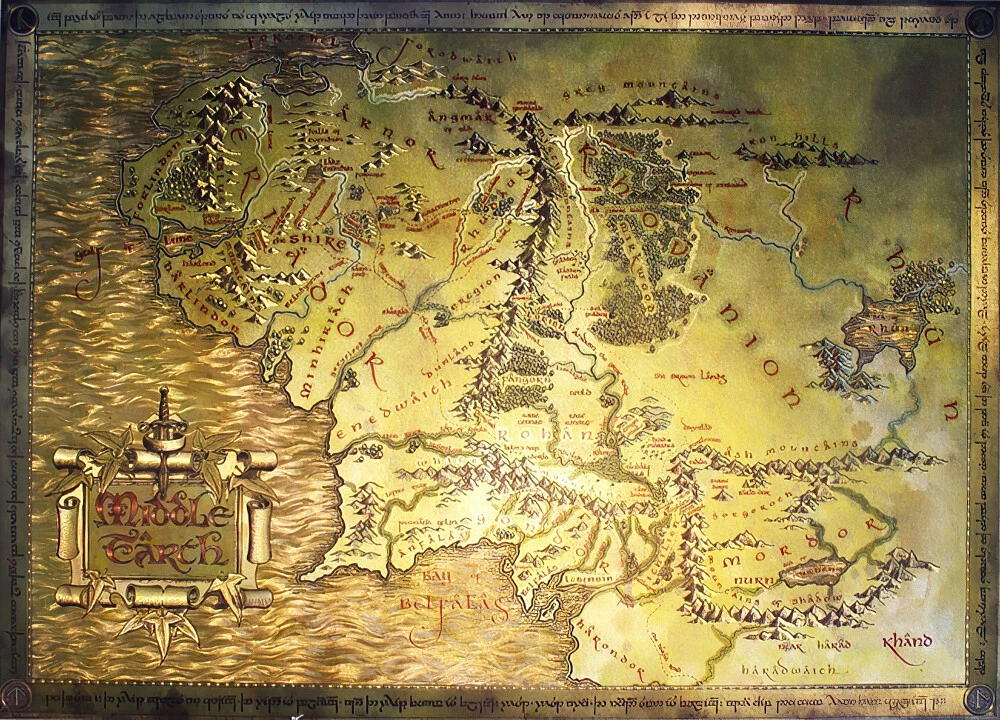 Map Of Middle Earth Lord Of The Rings