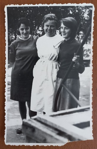 Vintage Photo Three Young Women Stand in an Embrace, Soviet Photo USSR ...