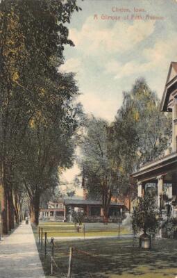 Clinton, IA Iowa FIFTH AVENUE Street Scene~Large Homes 1910 Vintage ...