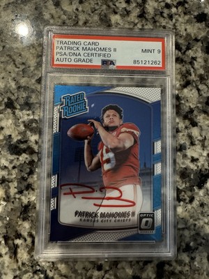 2017 Panini Donruss Optic #177 Patrick Mahomes Auto RC Rookie DNA/PSA 9 ...