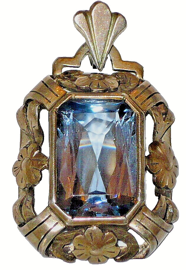 VICTORIAN EUROPEAN 835 SILVER HANDMADE SKY-BLUE EMERA… - Gem